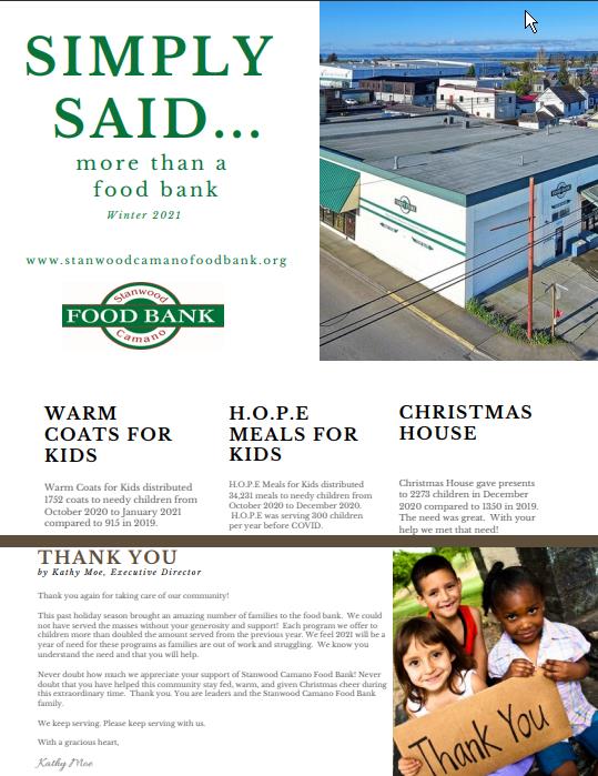 We Are More Than a Food Bank Winter 2021 - Stanwood Camano Food Bank